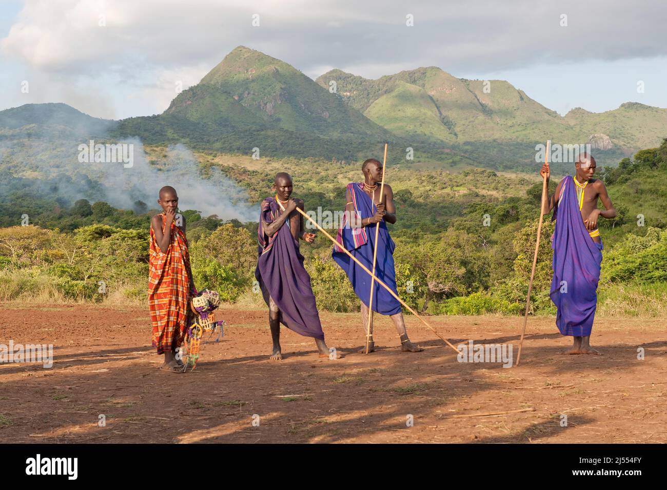 Donga stick fighters, Surma tribe, Tulgit, Omo river valley, Ethiopia ...