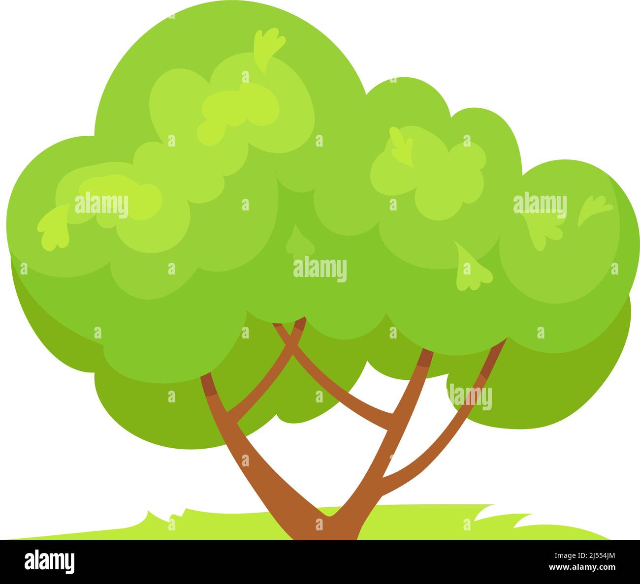 Wooden bush. Landscape of plant backyard, graphic vector design ...