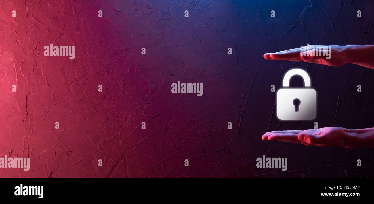 Cyber Security Network Padlock Icon And Internet Technology Networking