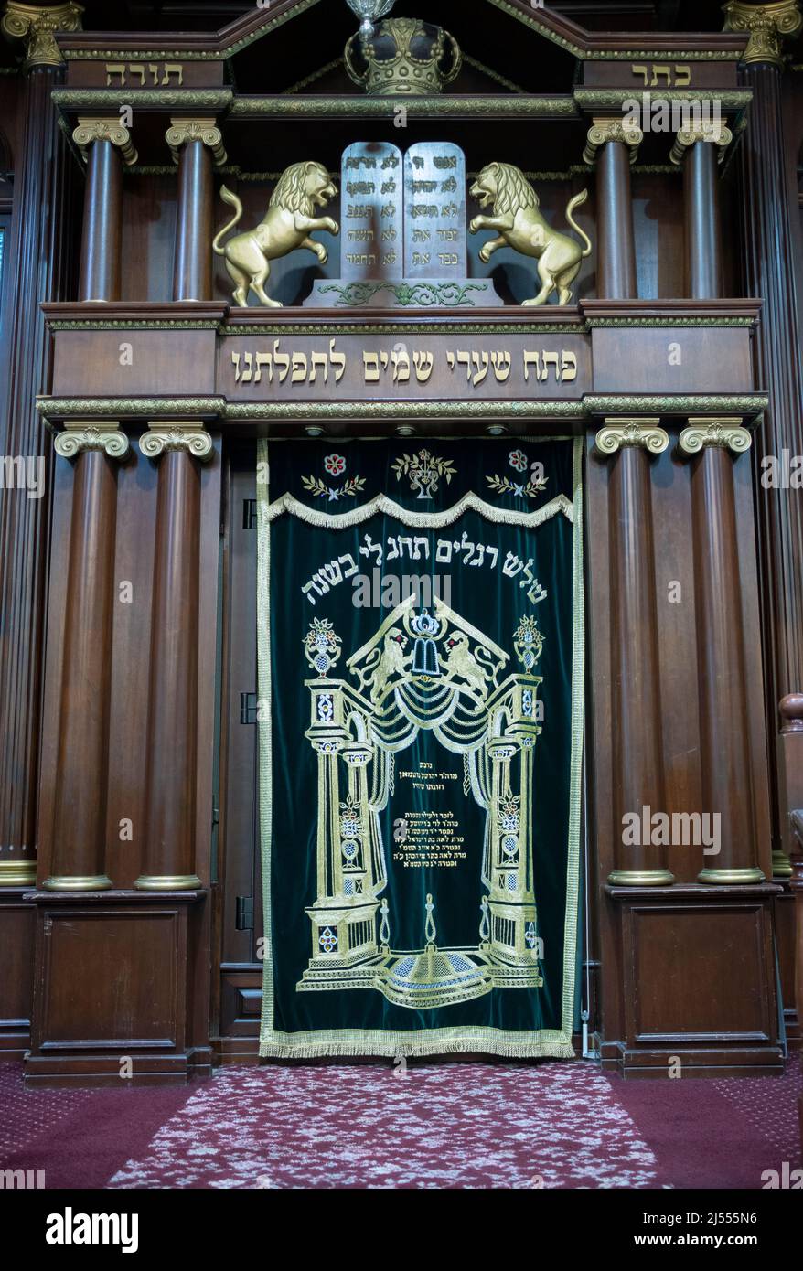 The ornate Holy Ark that houses Torah scrolls in a Vien synagogue in ...