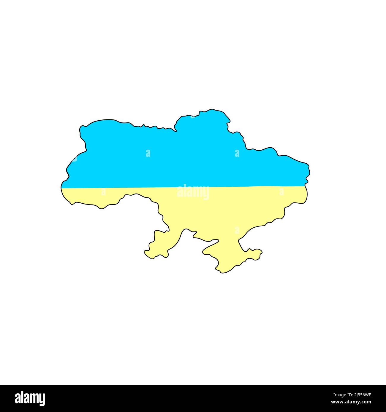 Ukrainian yellow-blue flag - map of Ukraine. stop war in Ukraine Stock ...
