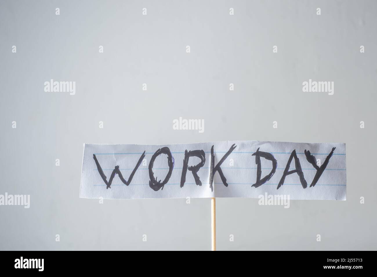 Work day,written on a paper with soured white background Stock Photo ...