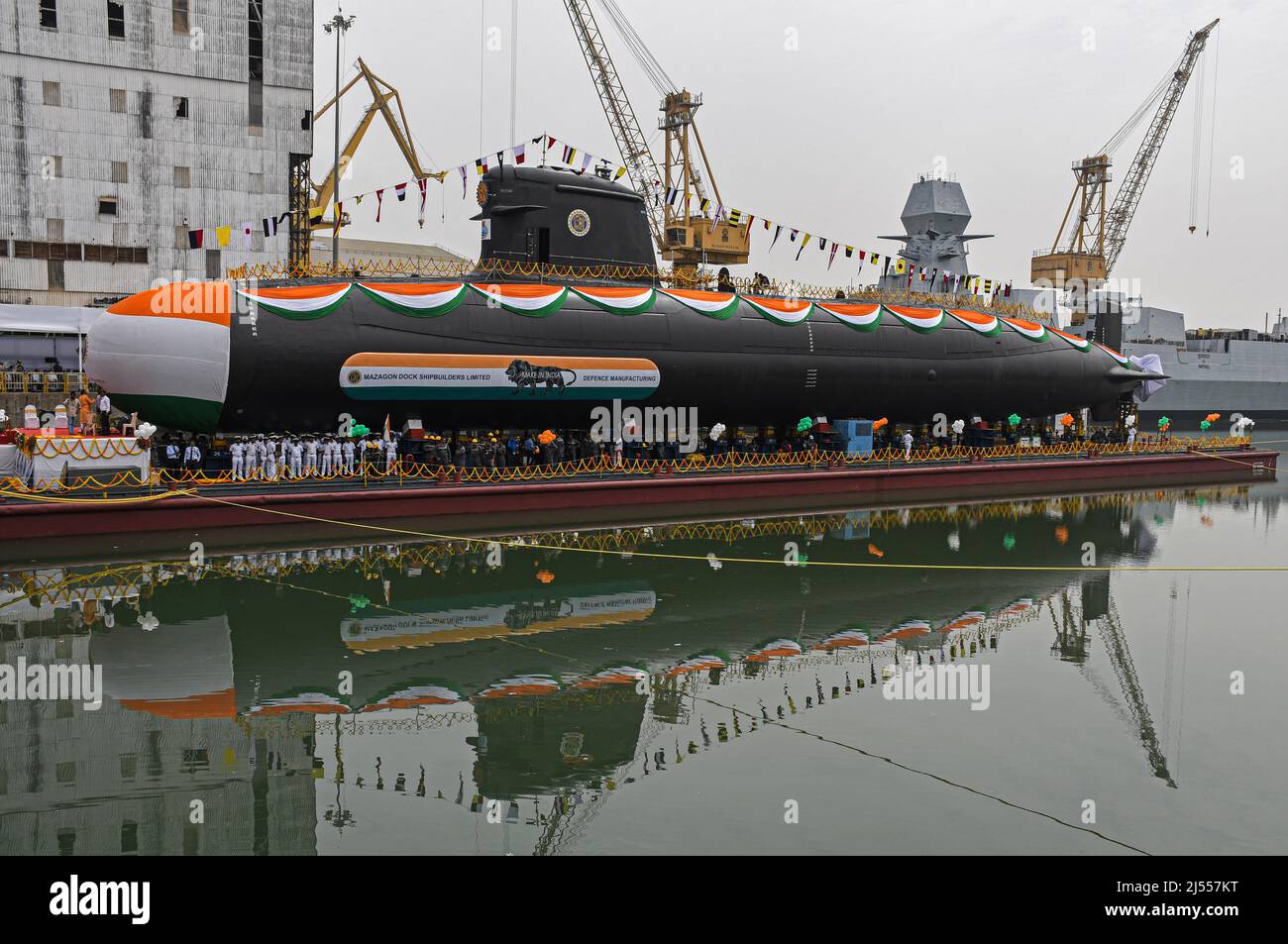 Mumbai, Maharashtra - 20 Apr 2022, Sixth Scorpene submarine 'Vagsheer ...