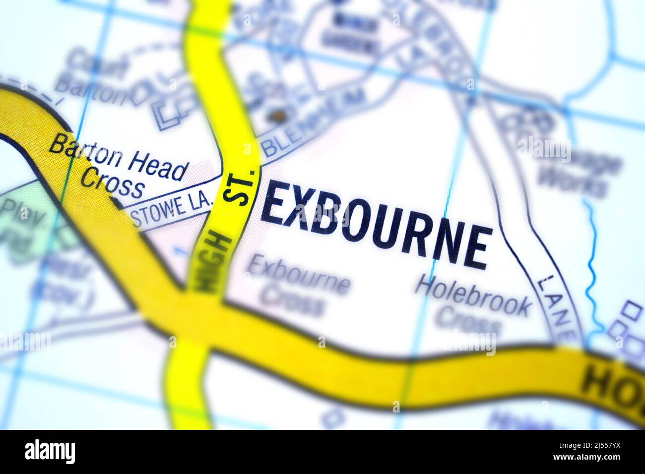 Exbourne village - Devon, United Kingdom colour atlas map town name ...