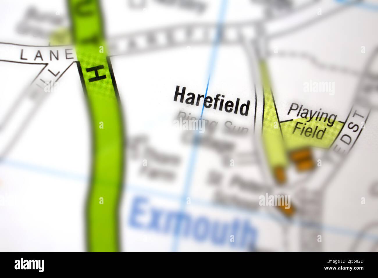 Harefield village - Devon, United Kingdom colour atlas map and town ...