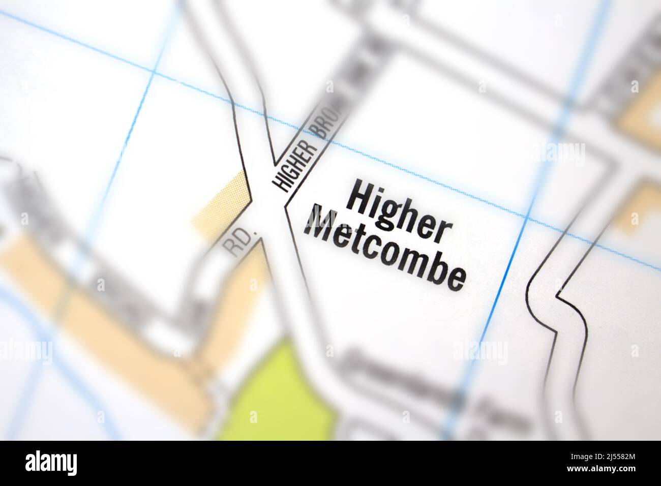 Higher Metcombe village - Devon, United Kingdom colour atlas map and ...