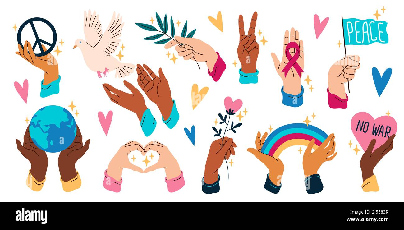Dove human hands peace symbol hi-res stock photography and images - Alamy