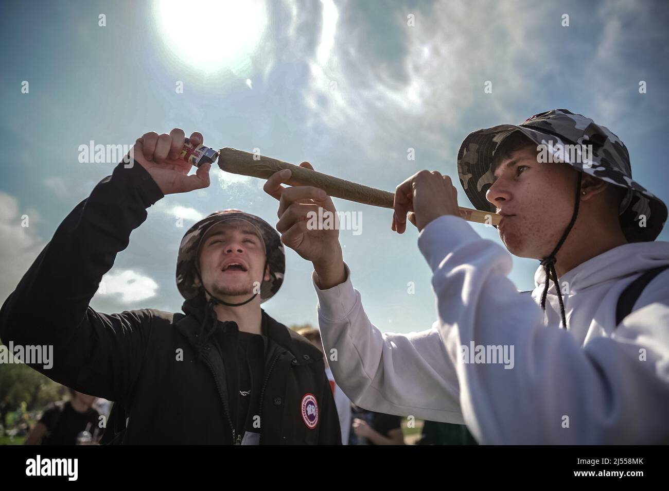 London, UK. 20th April, 2022. 420 Pro-Cannabis Celebrations in Hyde ...