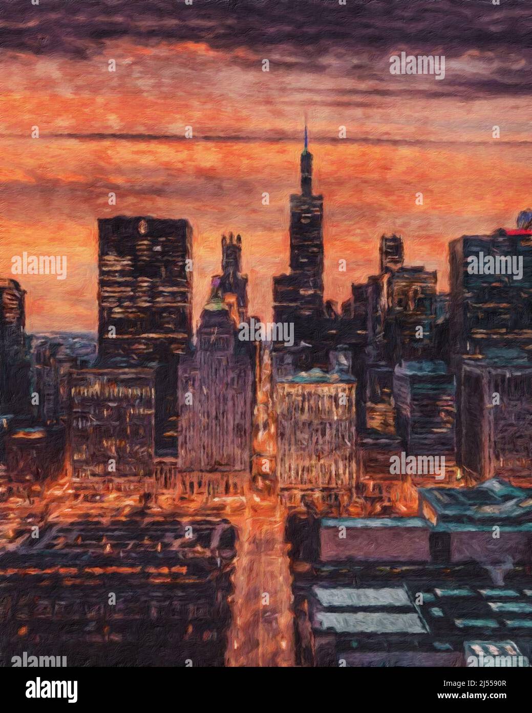 Chicago USA city center skyscrapers and architecture, America travel ...