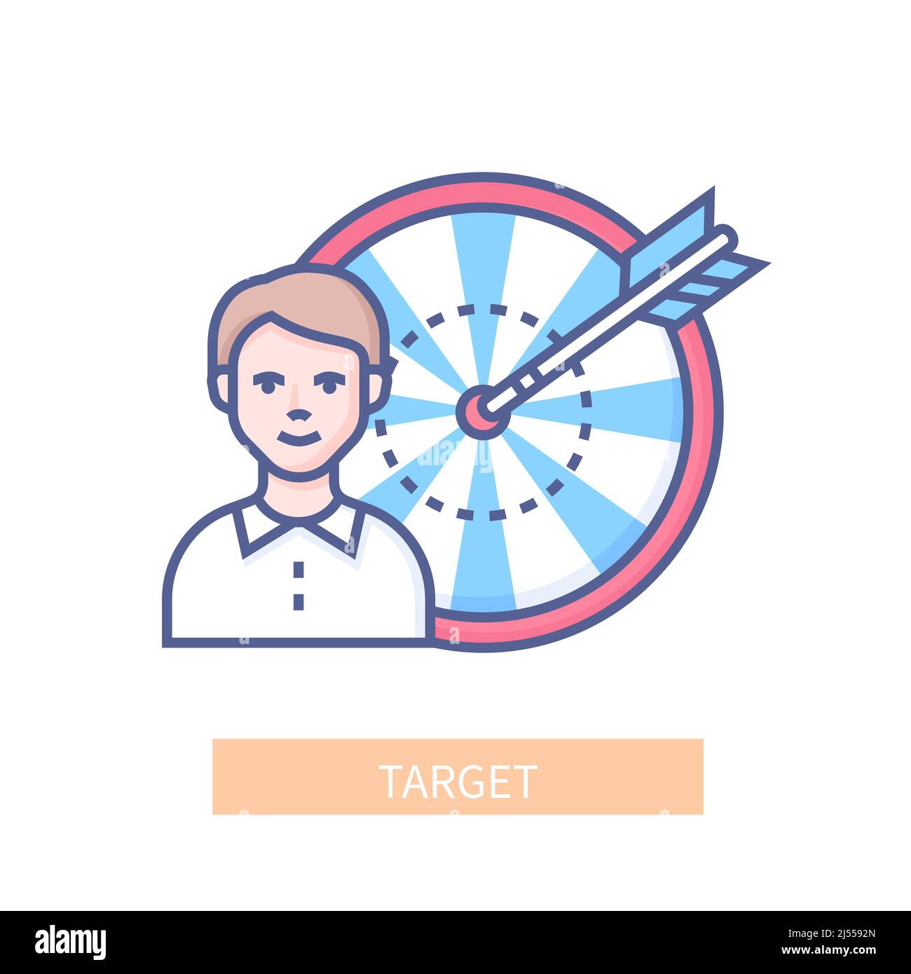 Target - modern colored line design style icon Stock Vector Image & Art ...