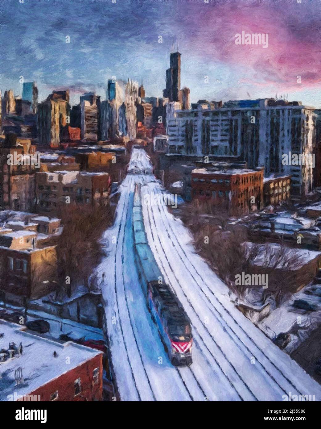 Chicago USA city center skyscrapers and architecture, America travel ...