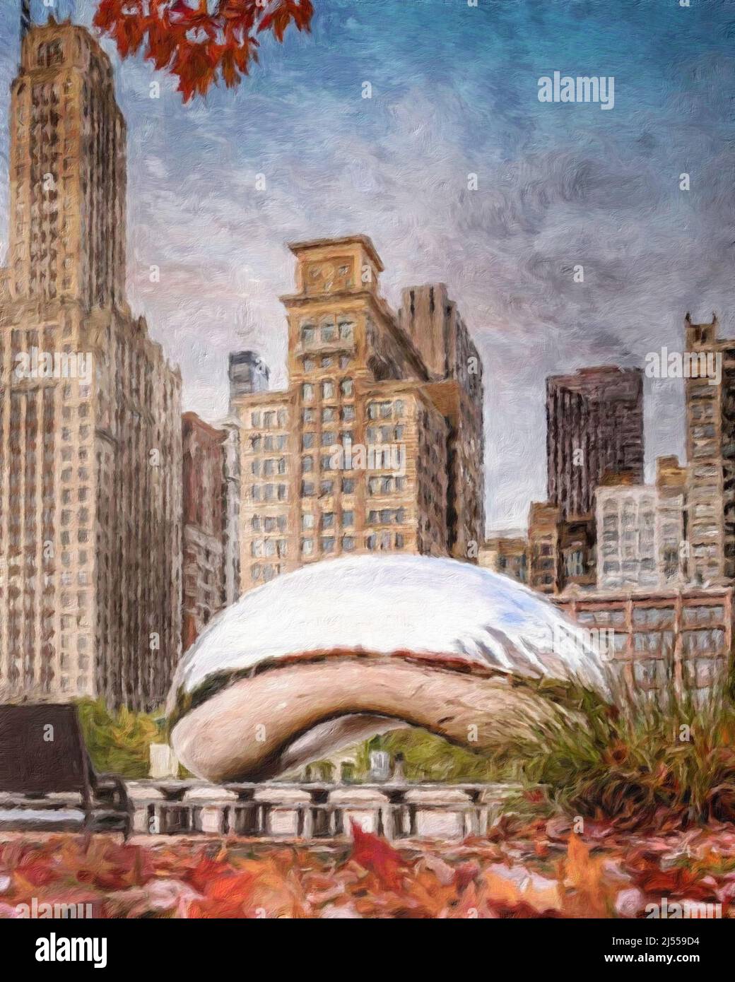 Chicago USA city center skyscrapers and architecture, America travel ...