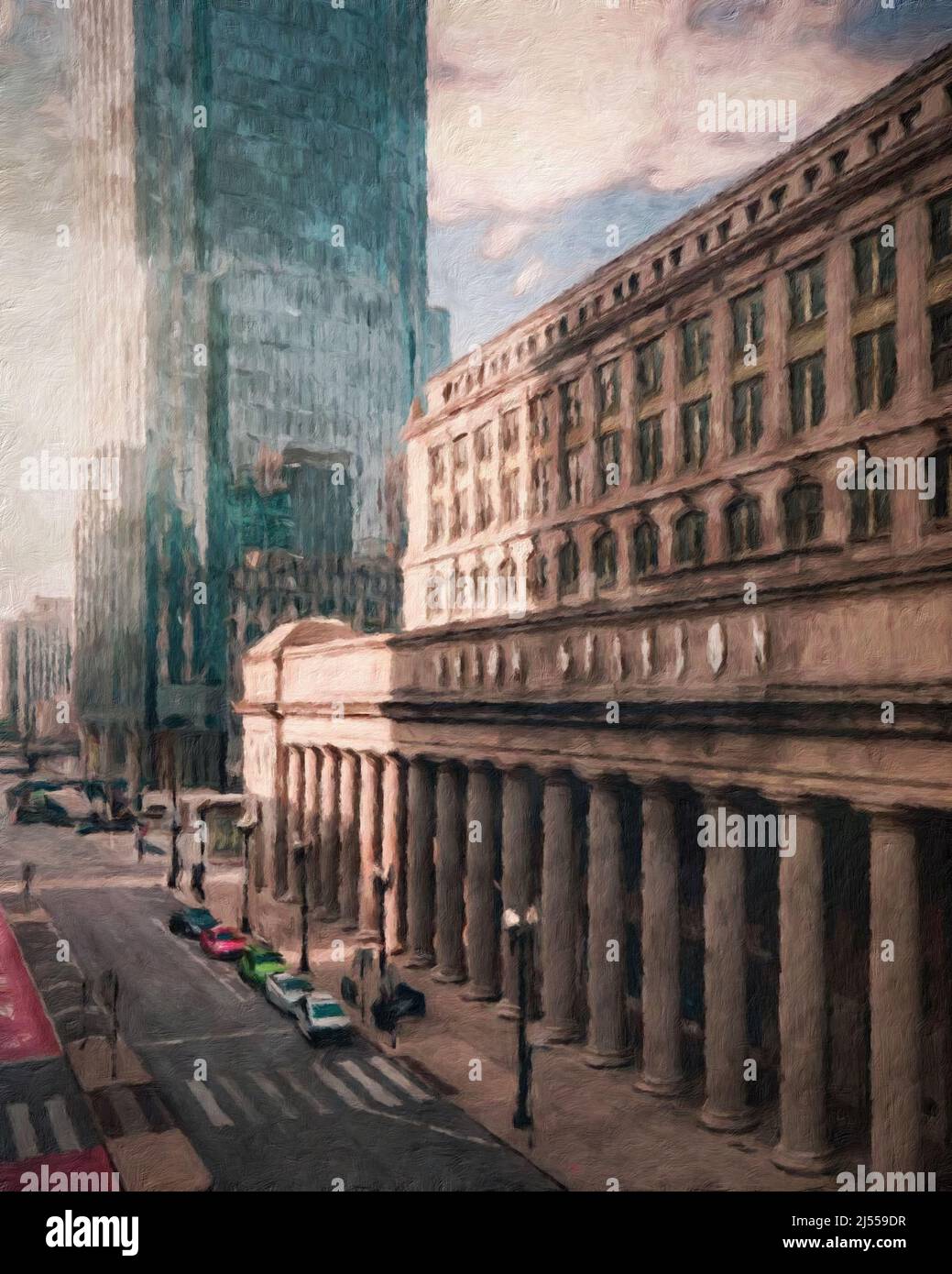 Chicago USA city center skyscrapers and architecture, America travel ...