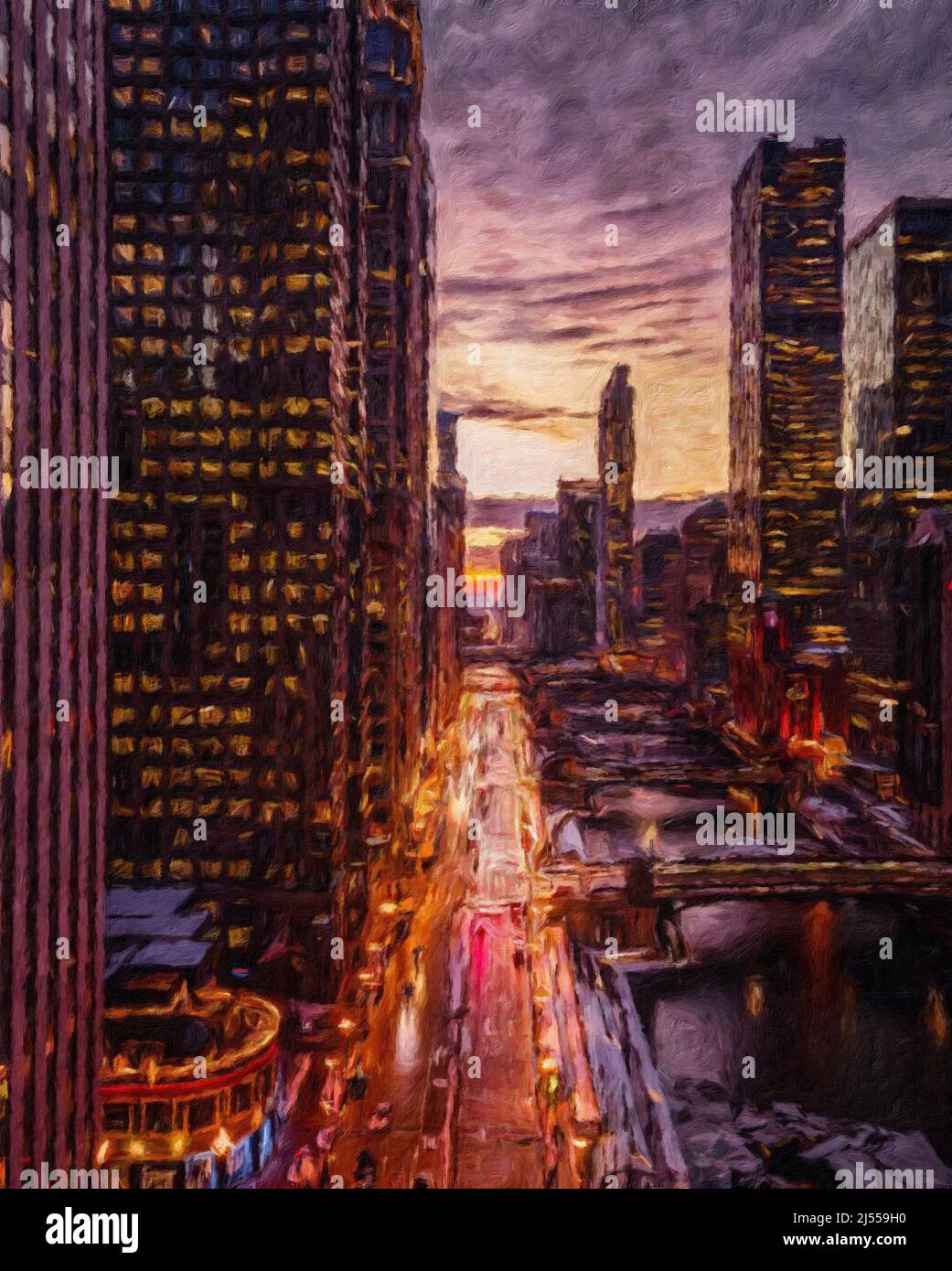 Chicago USA city center skyscrapers and architecture, America travel ...