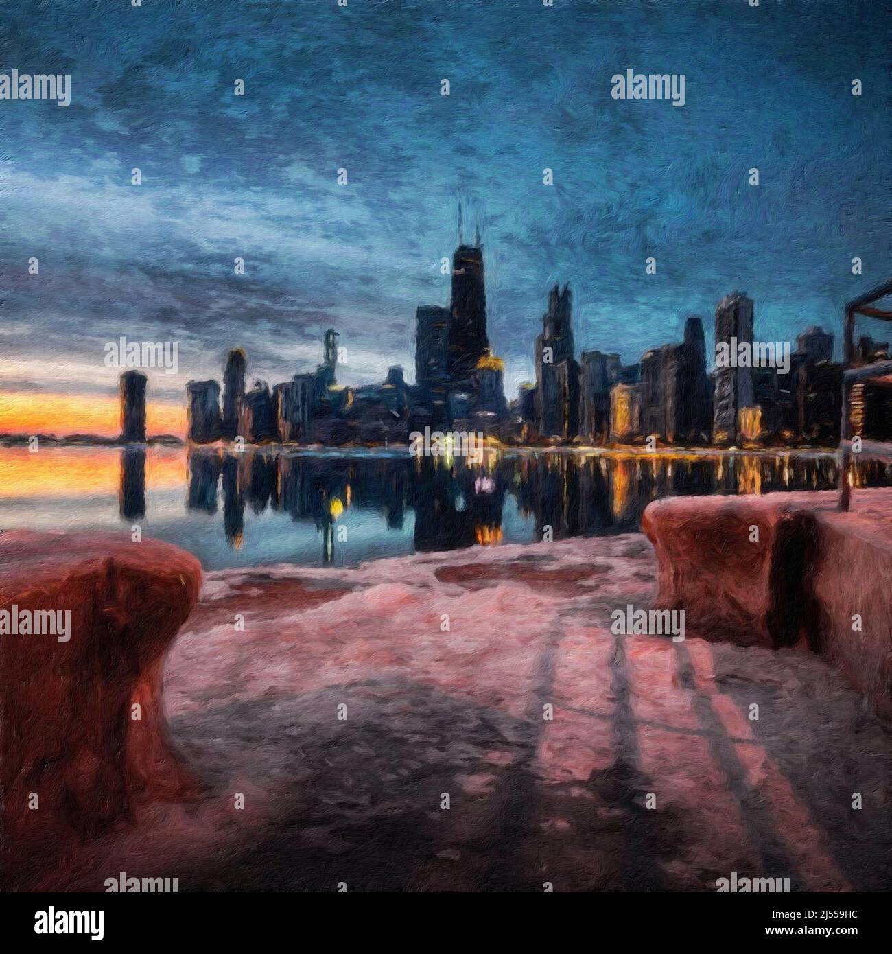 Chicago USA city center skyscrapers and architecture, America travel ...