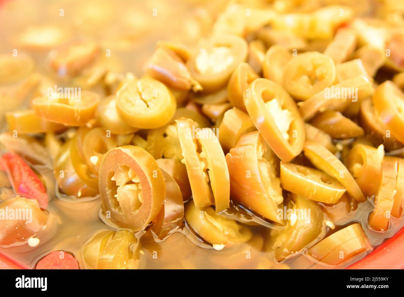 Pickled Hot Peppers, fresh and traditional Stock Photo - Alamy