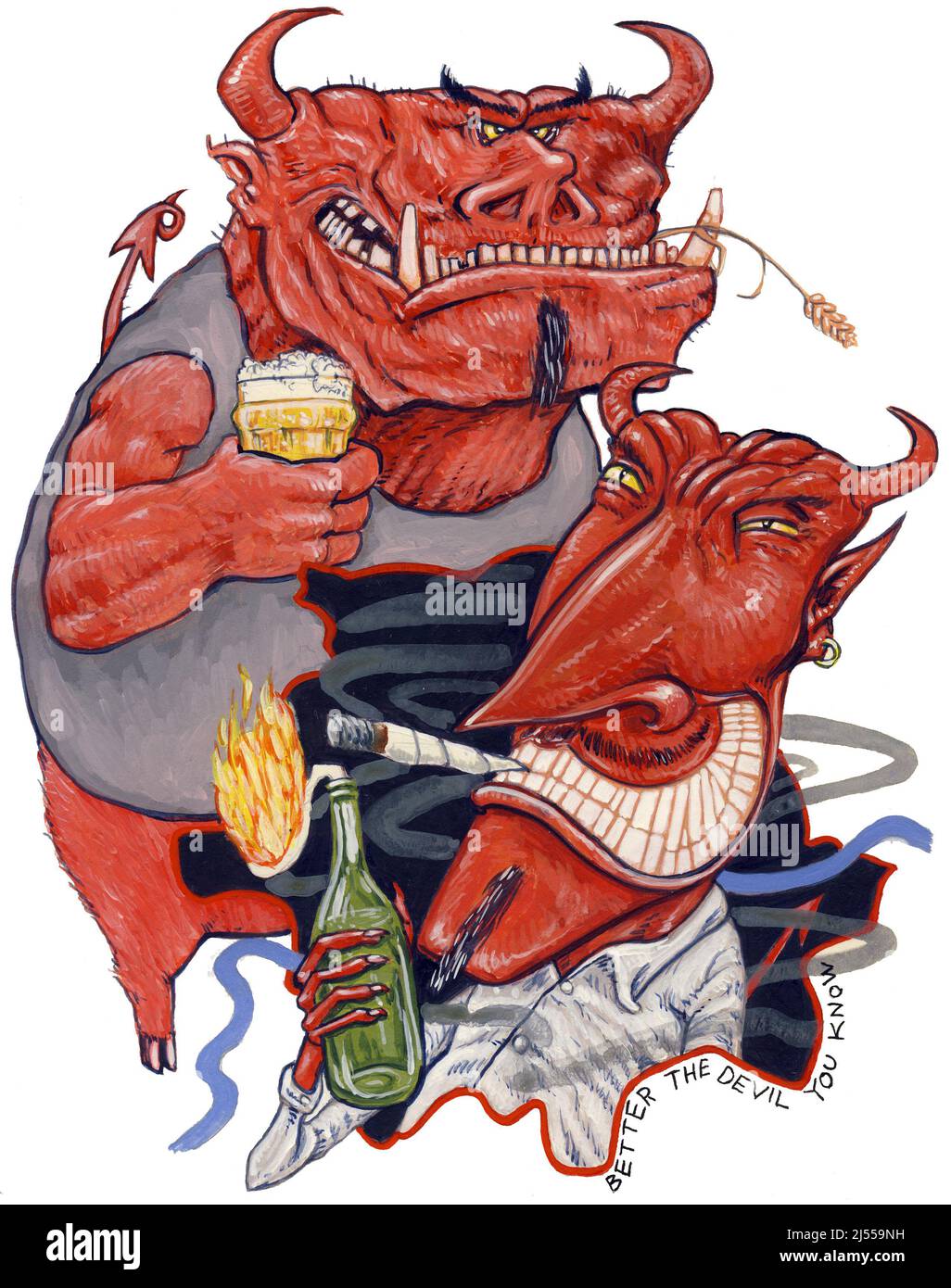 Concept art popular saying 'Better the devil you know' illustrating ...