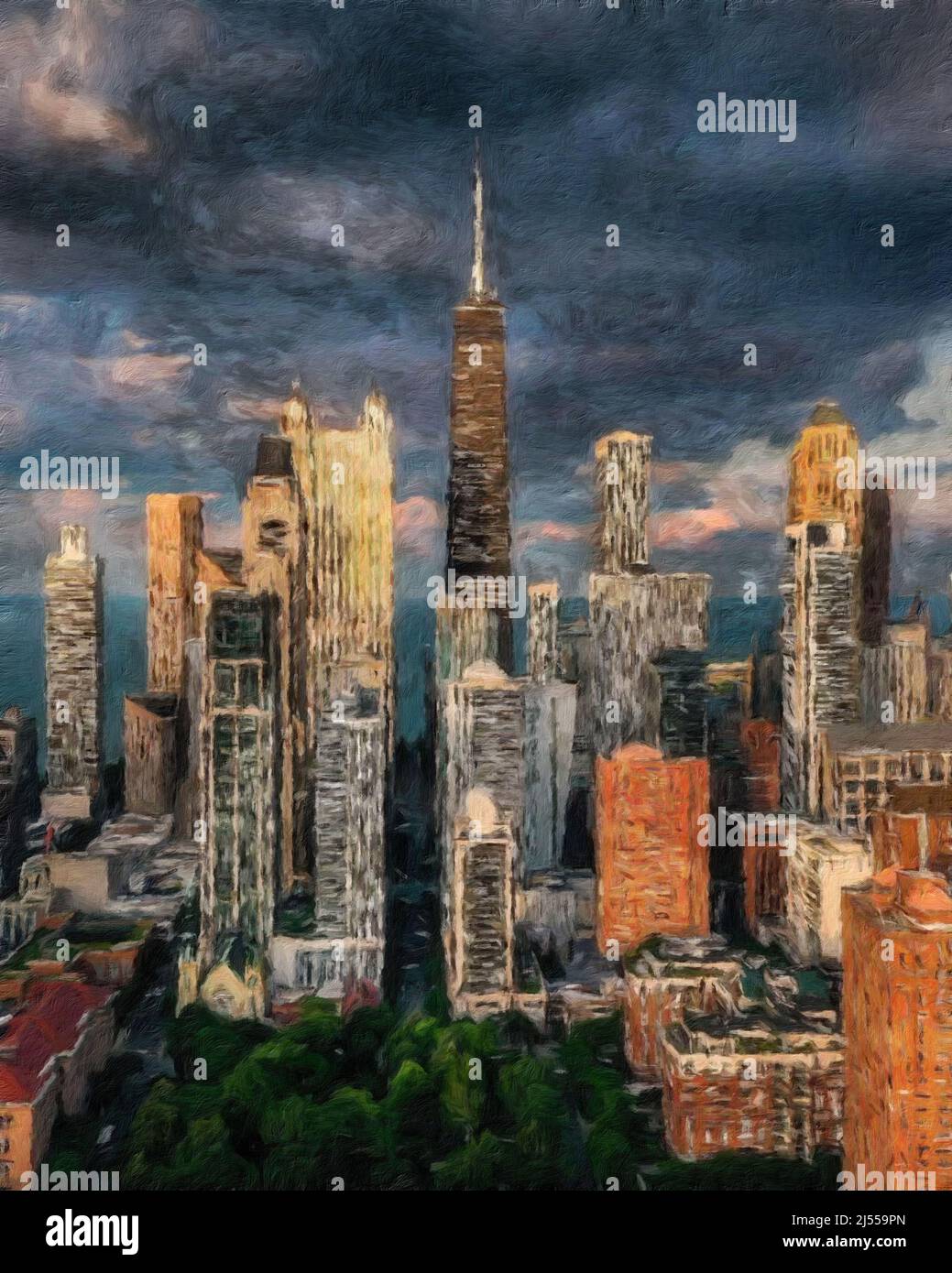 Chicago USA city center skyscrapers and architecture, America travel ...