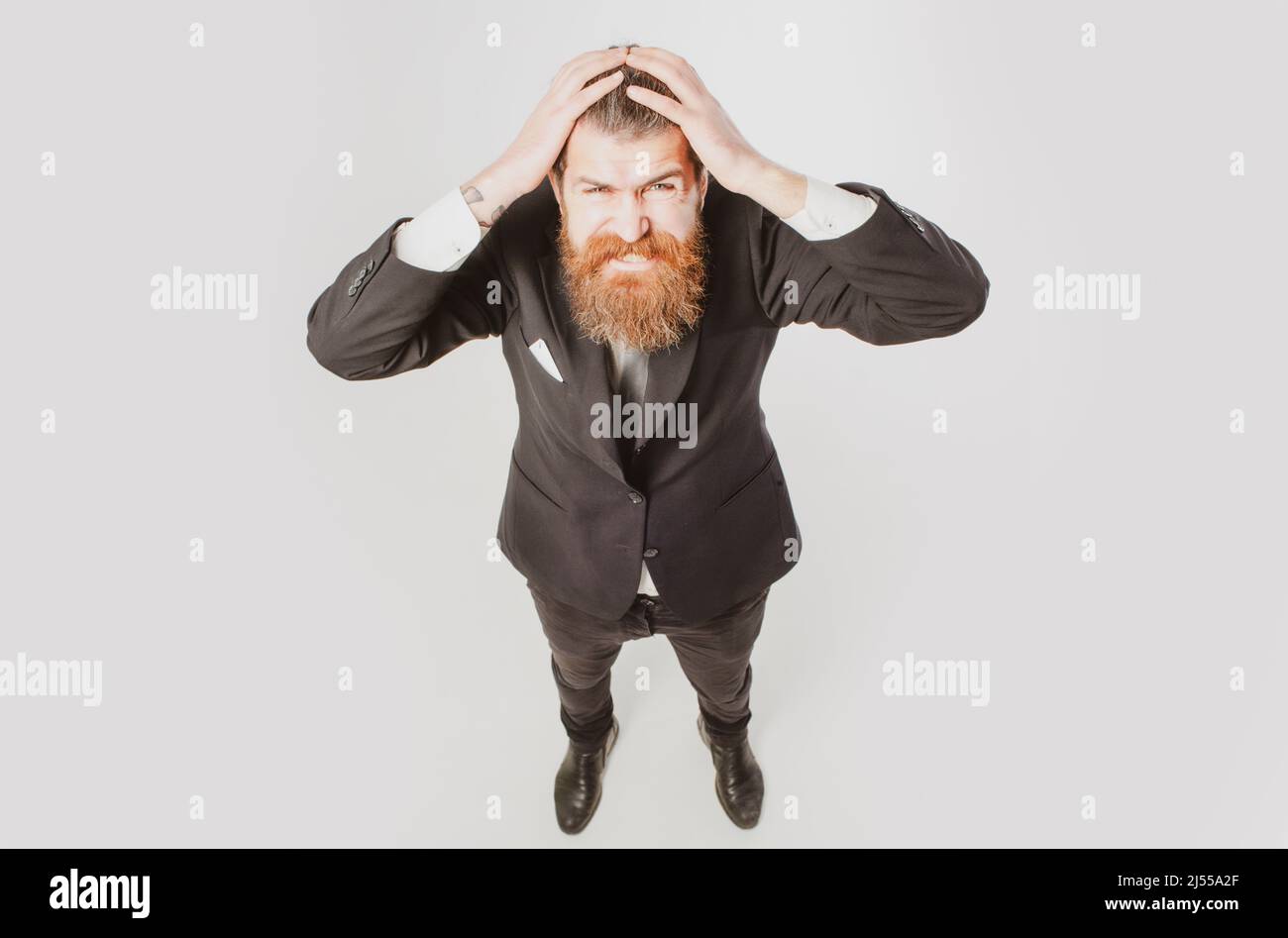 Scared shocked with surprised face, scared and excited with fear ...