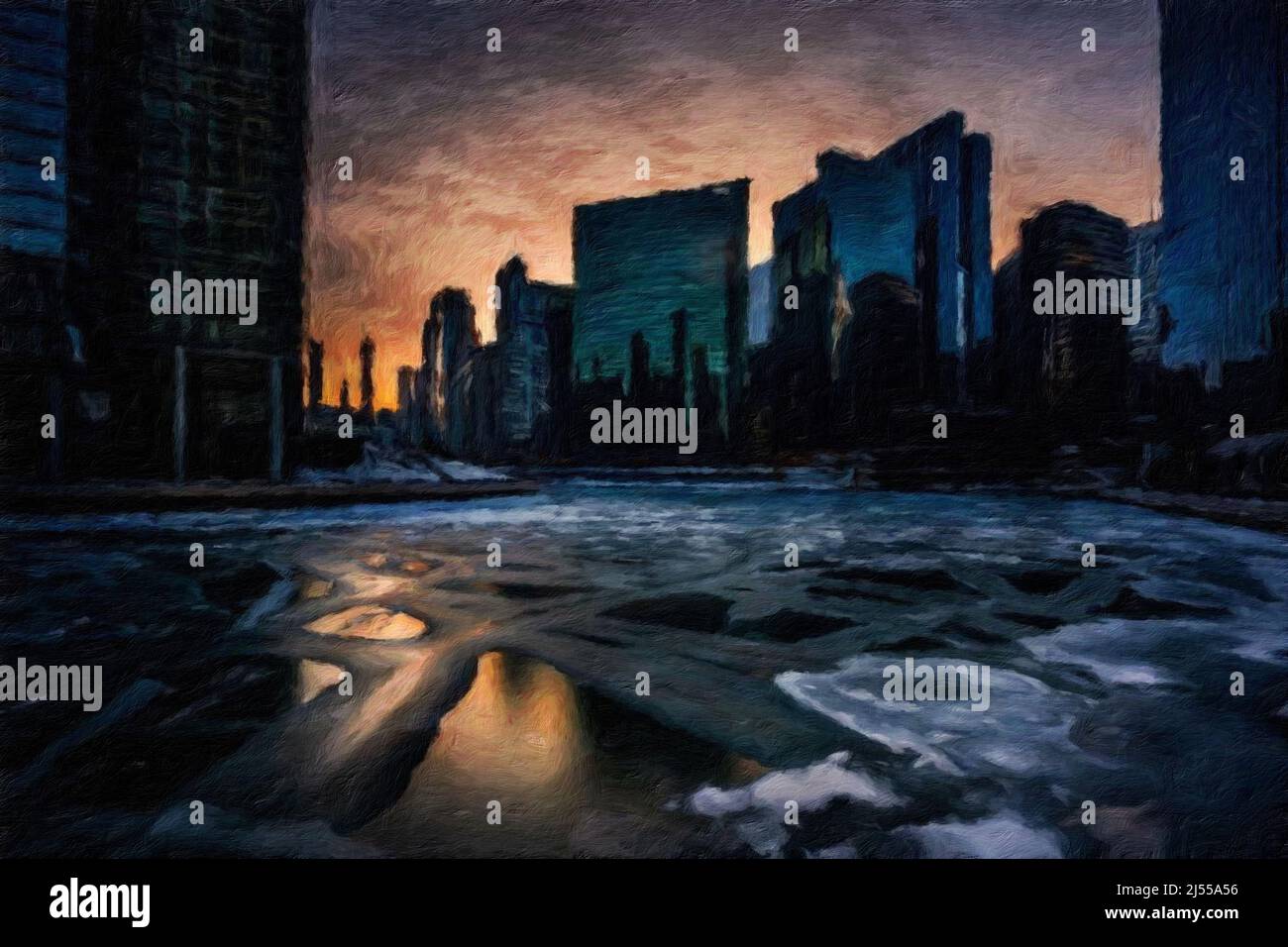 Chicago USA city center skyscrapers and architecture, America travel ...