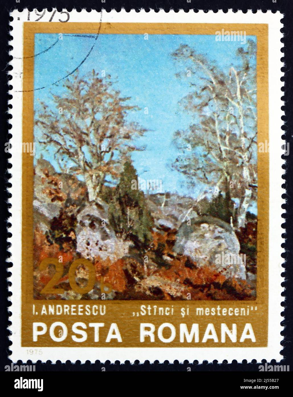 ROMANIA - CIRCA 1975: a stamp printed in the Romania shows Rocks and ...