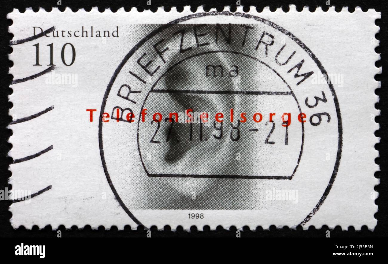 GERMANY - CIRCA 1998: a stamp printed in the Germany shows Human Ear ...