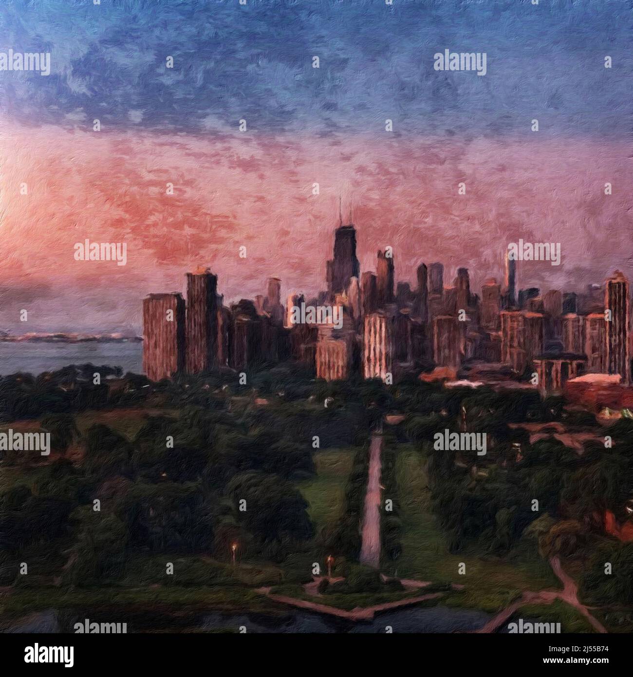 Chicago USA city center skyscrapers and architecture, America travel ...