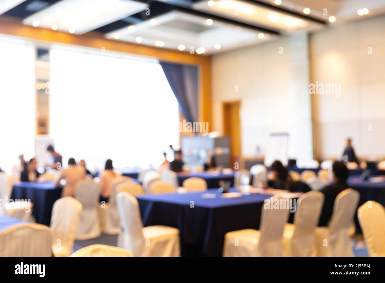 Abstract blur group of people in business training workshop ...