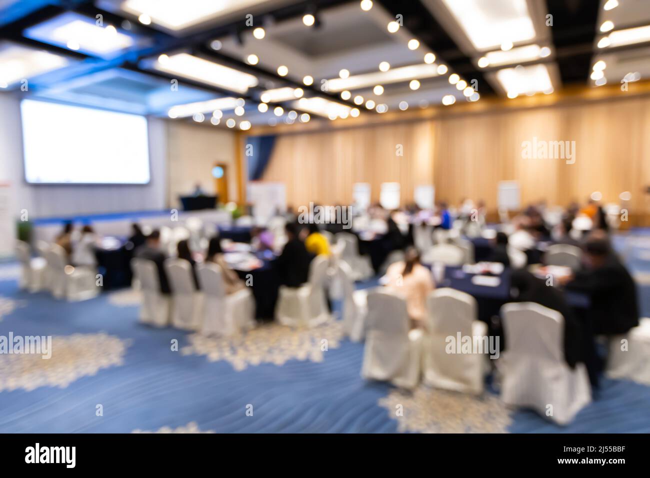 Abstract blur group of people in business training workshop ...