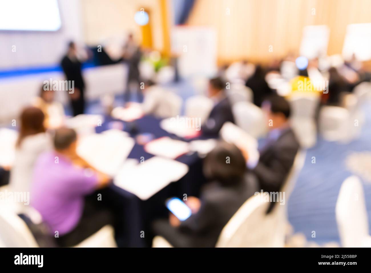 Abstract blur group of people in business training workshop ...