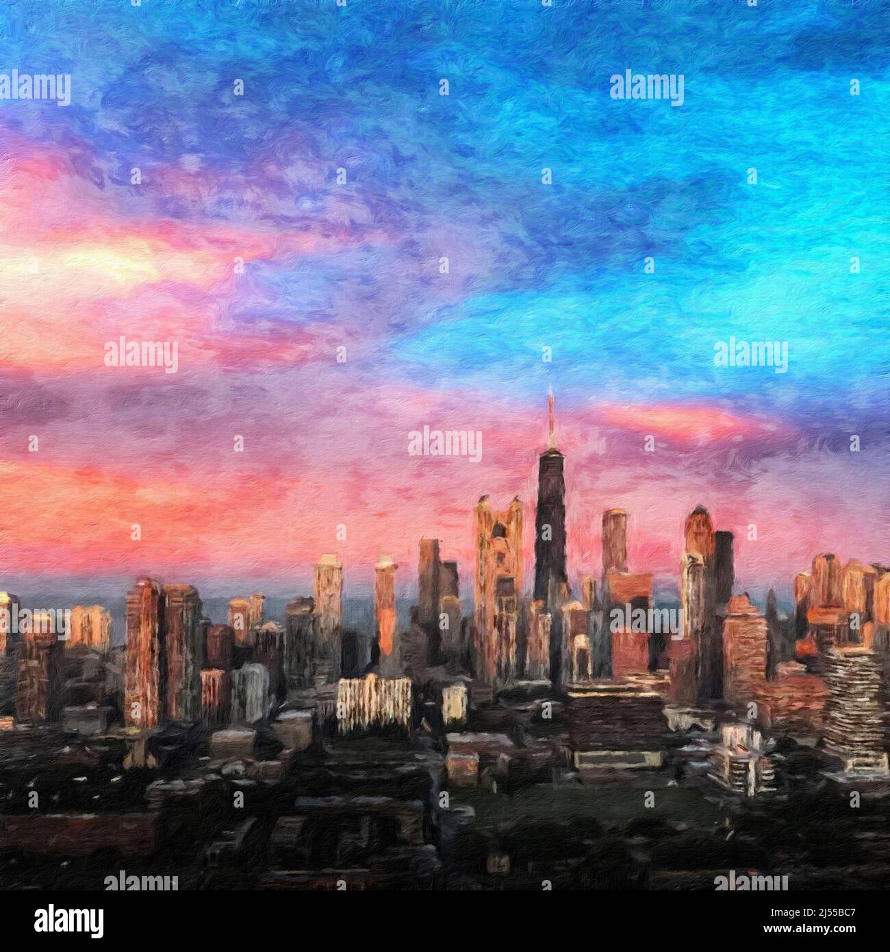 Chicago USA city center skyscrapers and architecture, America travel ...