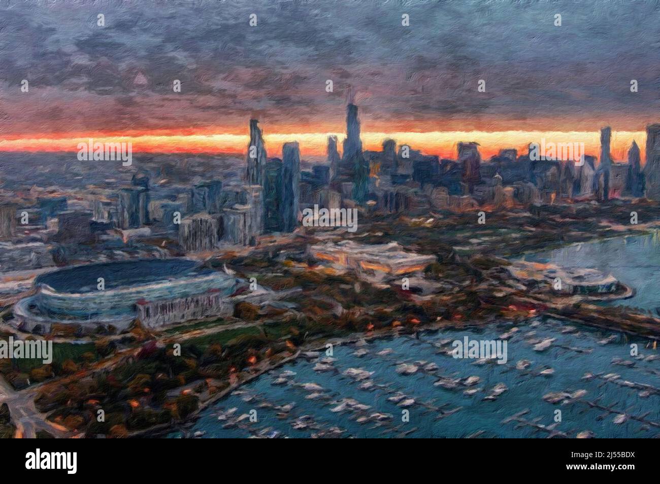 Chicago USA city center skyscrapers and architecture, America travel ...