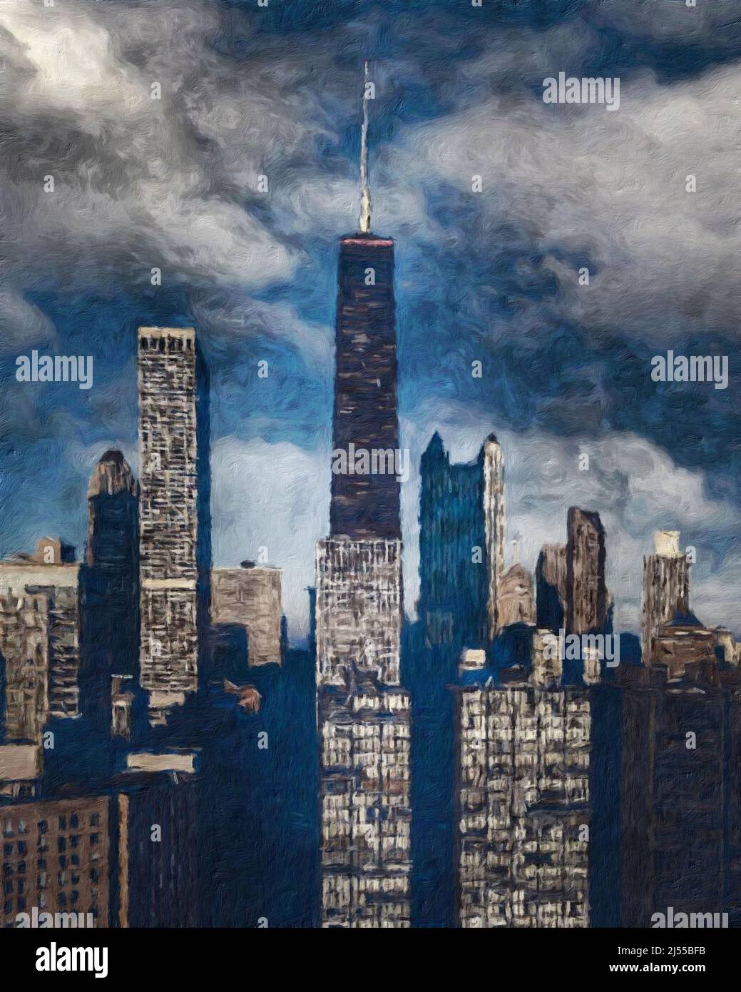 Chicago USA city center skyscrapers and architecture, America travel ...