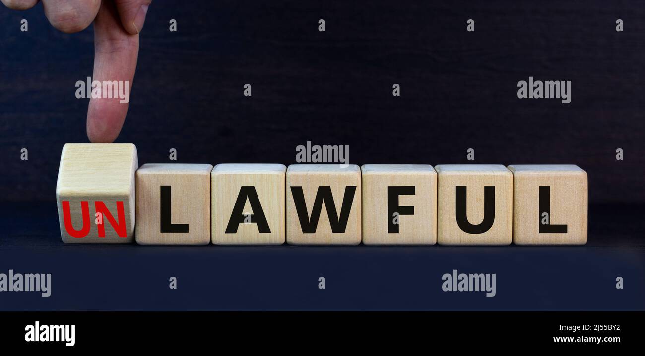 Lawful or unlawful symbol. Turned wooden cubes and changed the concept ...