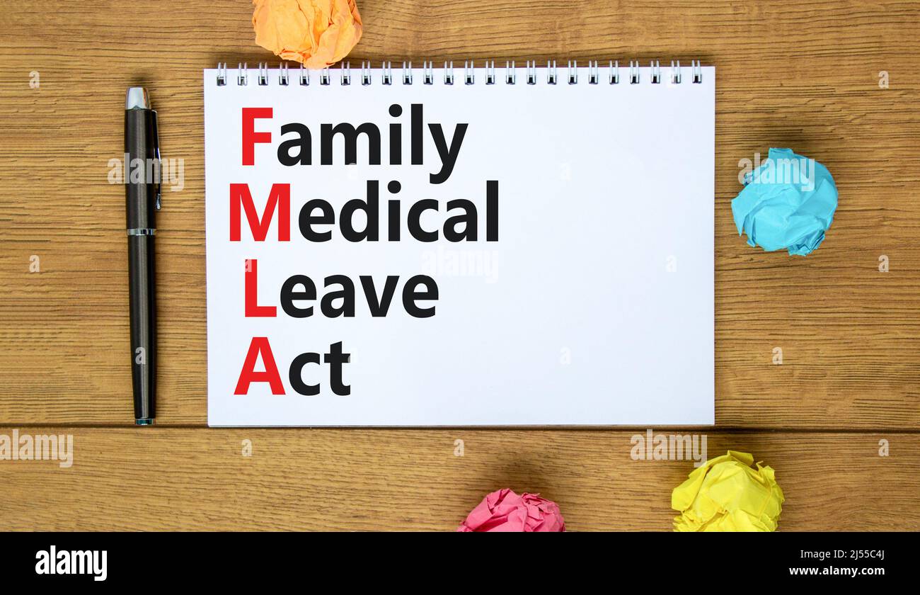 FMLA family medical leave act symbol. Concept words FMLA family medical ...