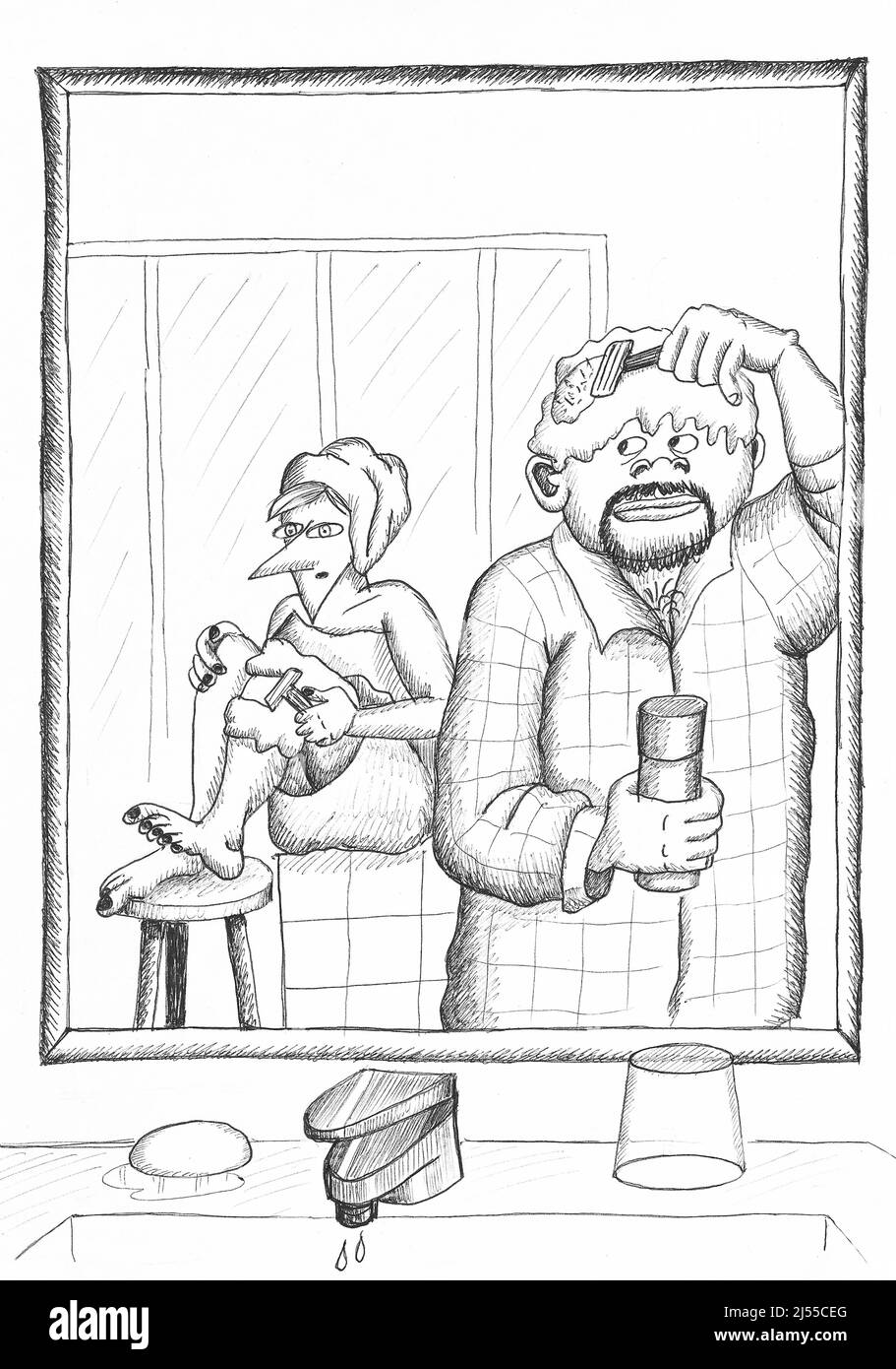 Shaving foam head Cut Out Stock Images & Pictures - Alamy