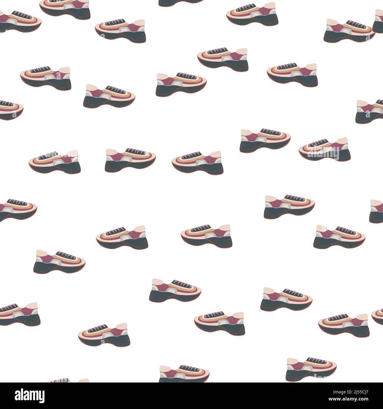 Seamless pattern with modern sneakers. Background with shoes for active ...