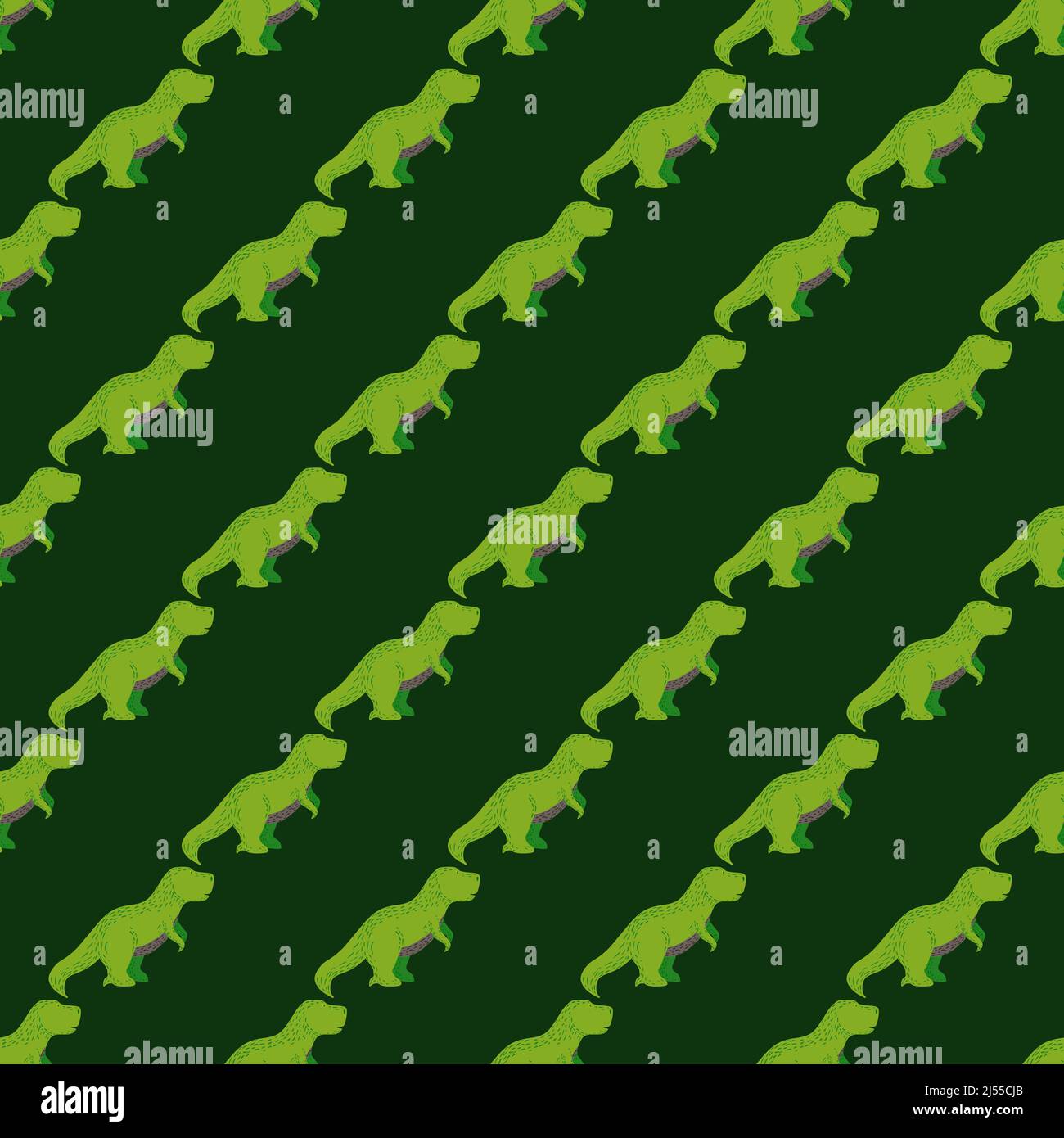 Seamless pattern cute T-Rex dino. Background of funny dinosaurs in ...