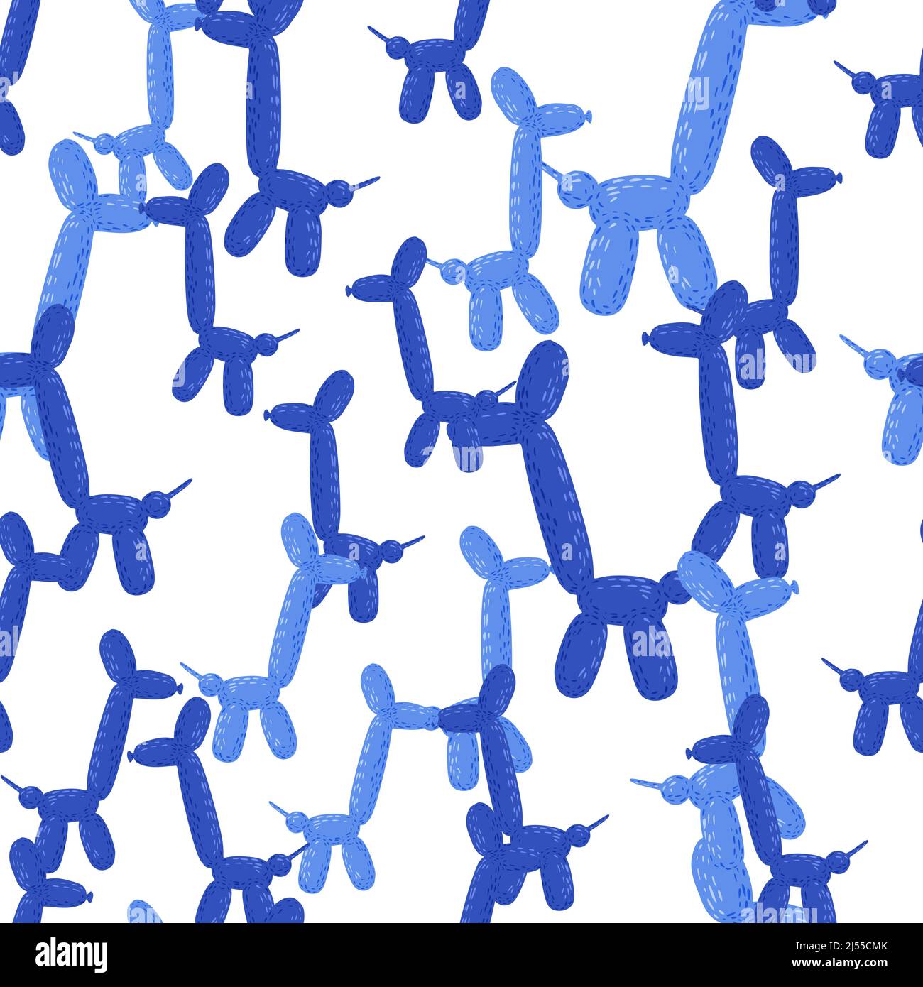 Seamless pattern balloon dogs. Background of circus bubble animal in ...