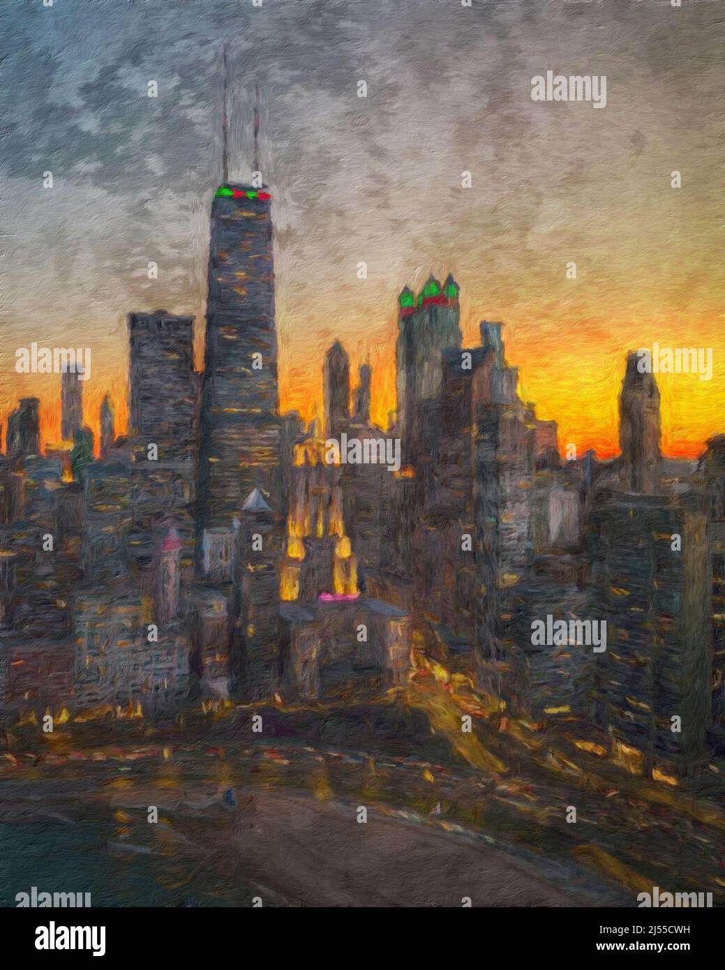 Chicago USA city center skyscrapers and architecture, America travel ...