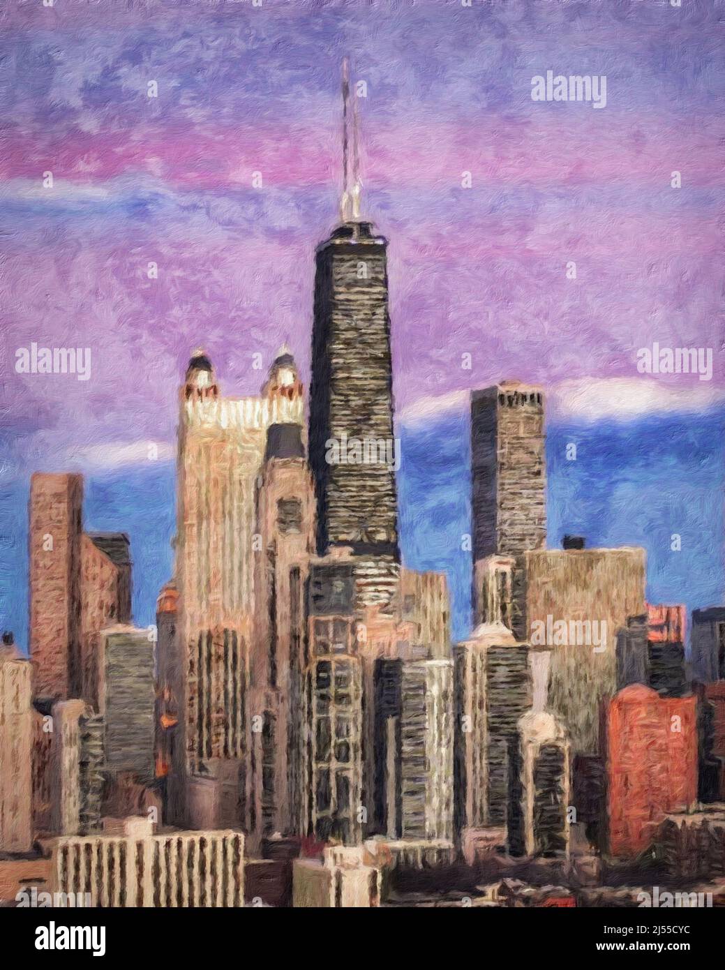 Chicago USA city center skyscrapers and architecture, America travel ...