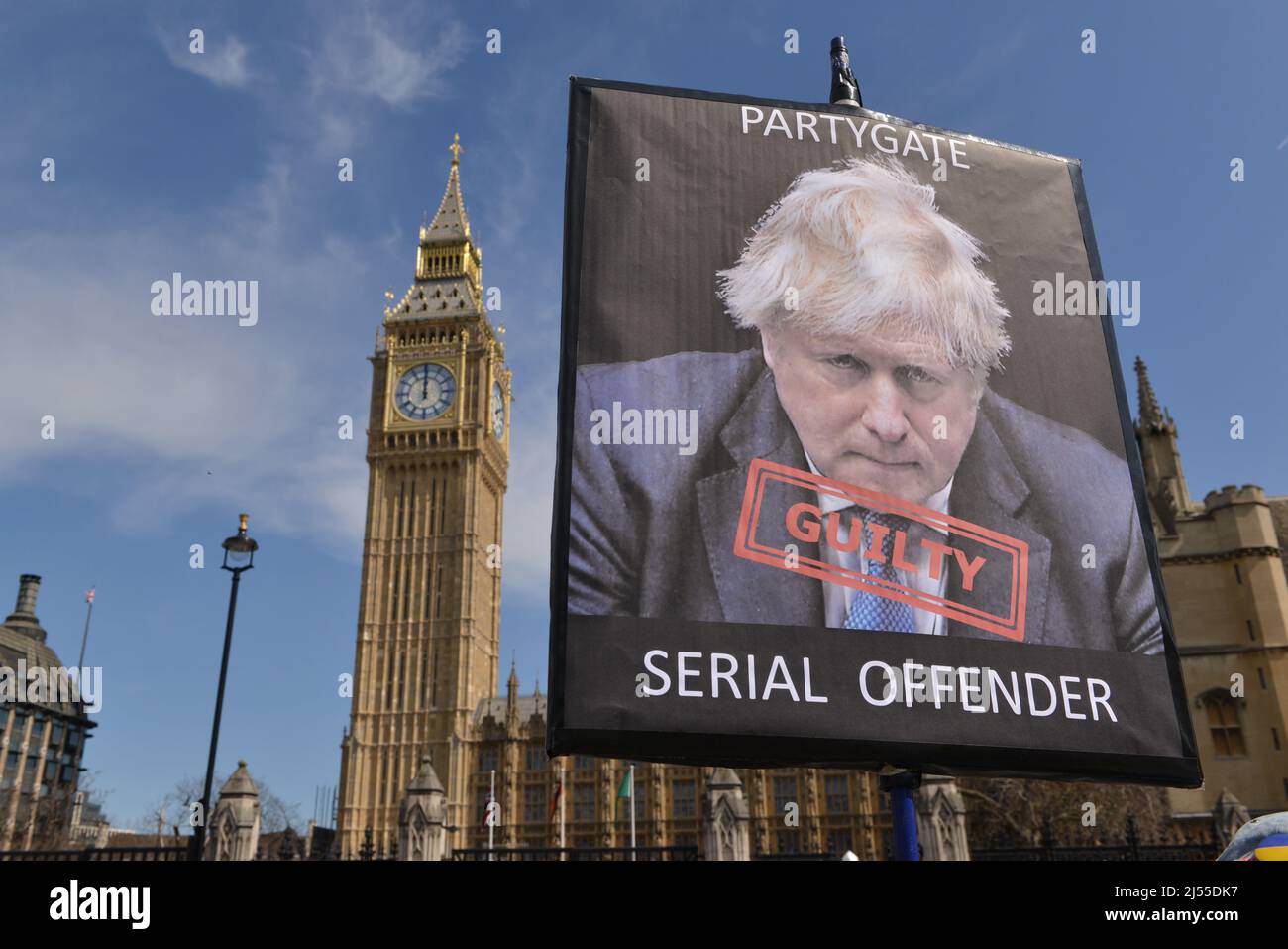 London, England, UK. 20th Apr, 2022. Anti Boris Johnson protesters ...