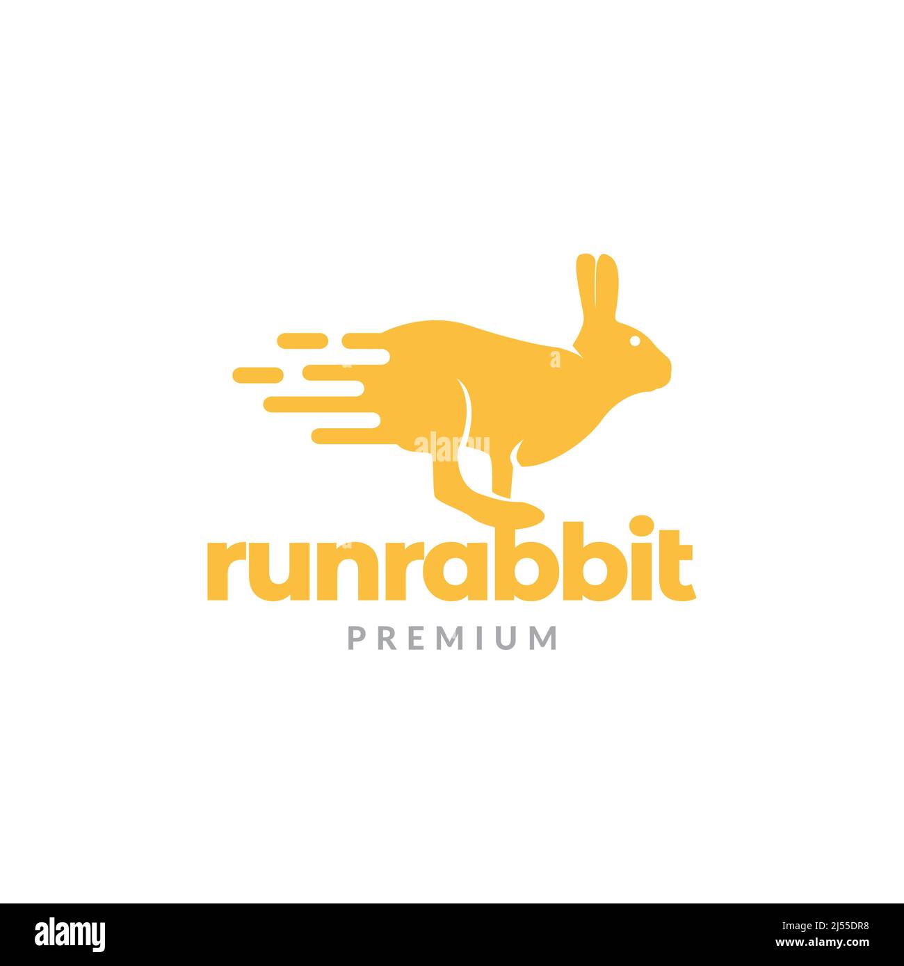 rabbit run with fast logo design vector graphic symbol icon ...