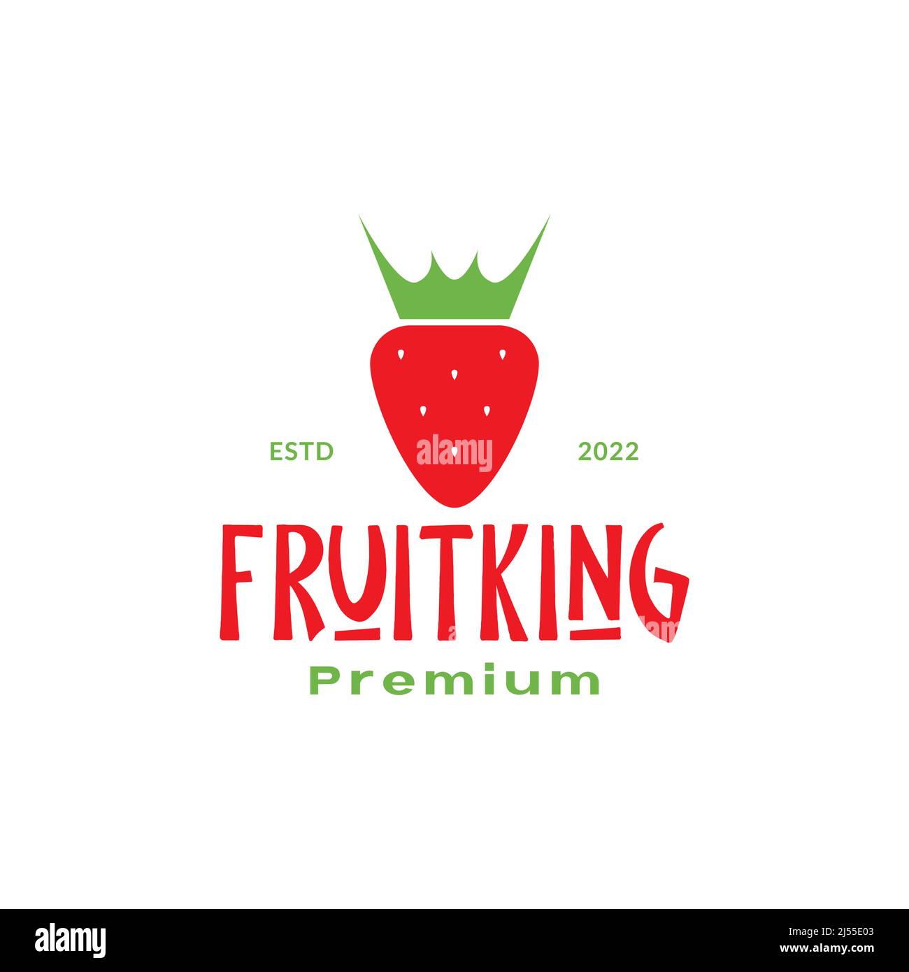 abstract red strawberry with crown logo design vector graphic symbol ...