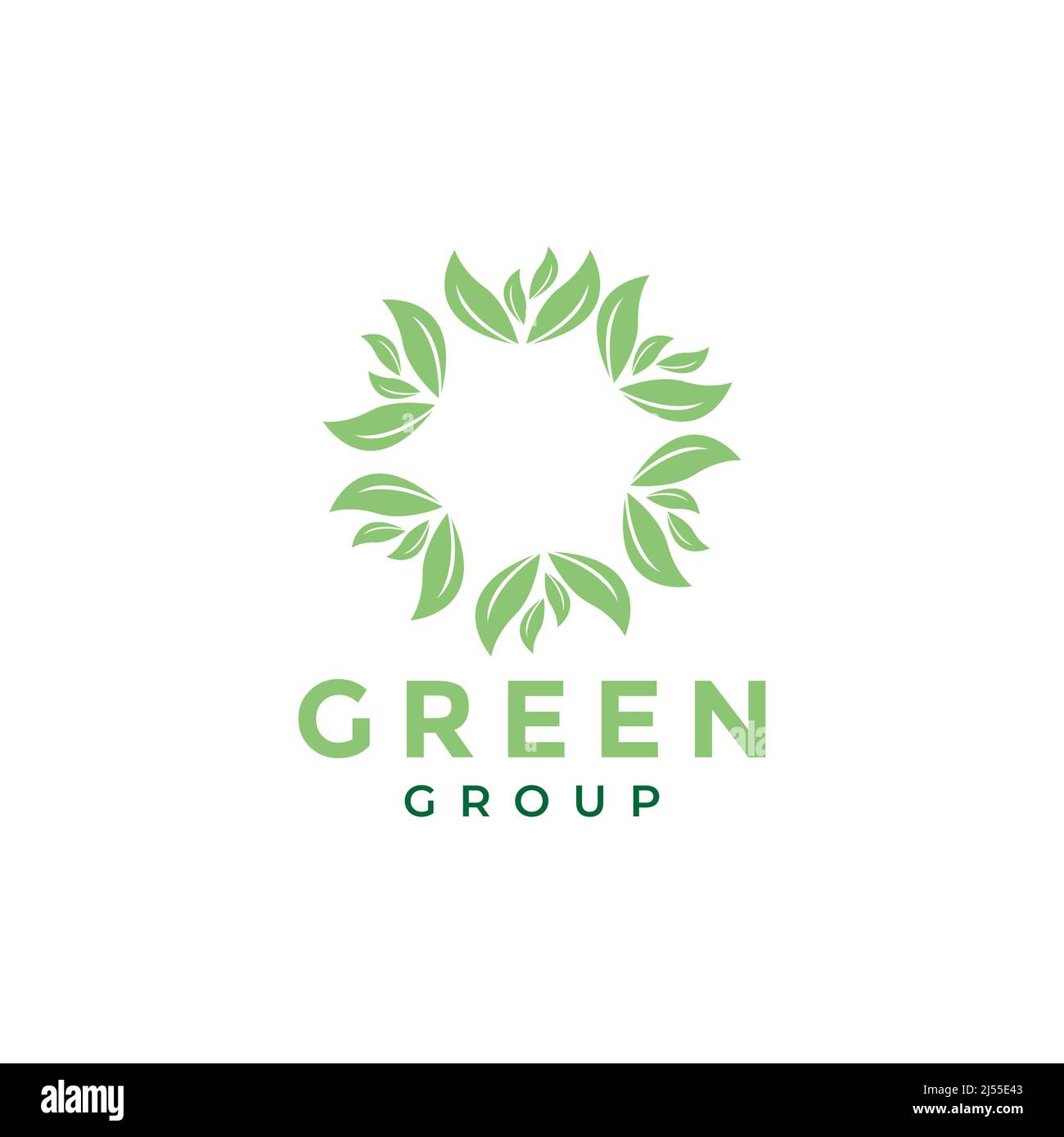green leaf circle group logo design vector graphic symbol icon ...