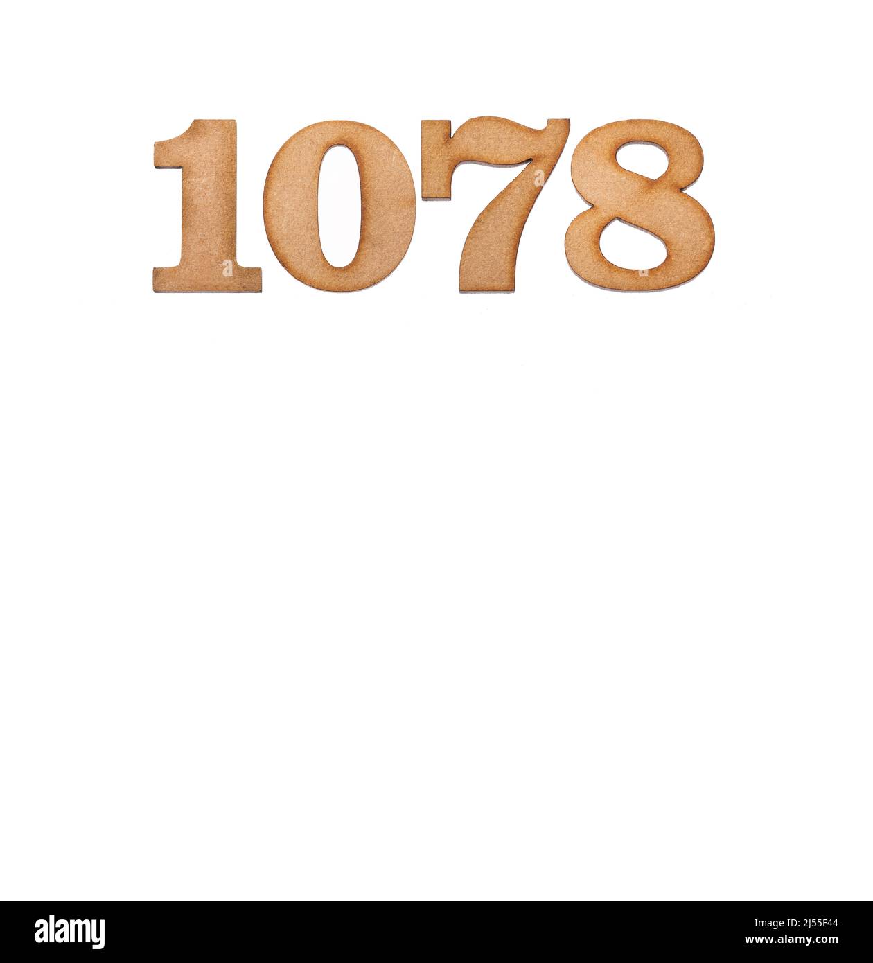 Number 1078 - Piece of wood isolated on white background Stock Photo ...