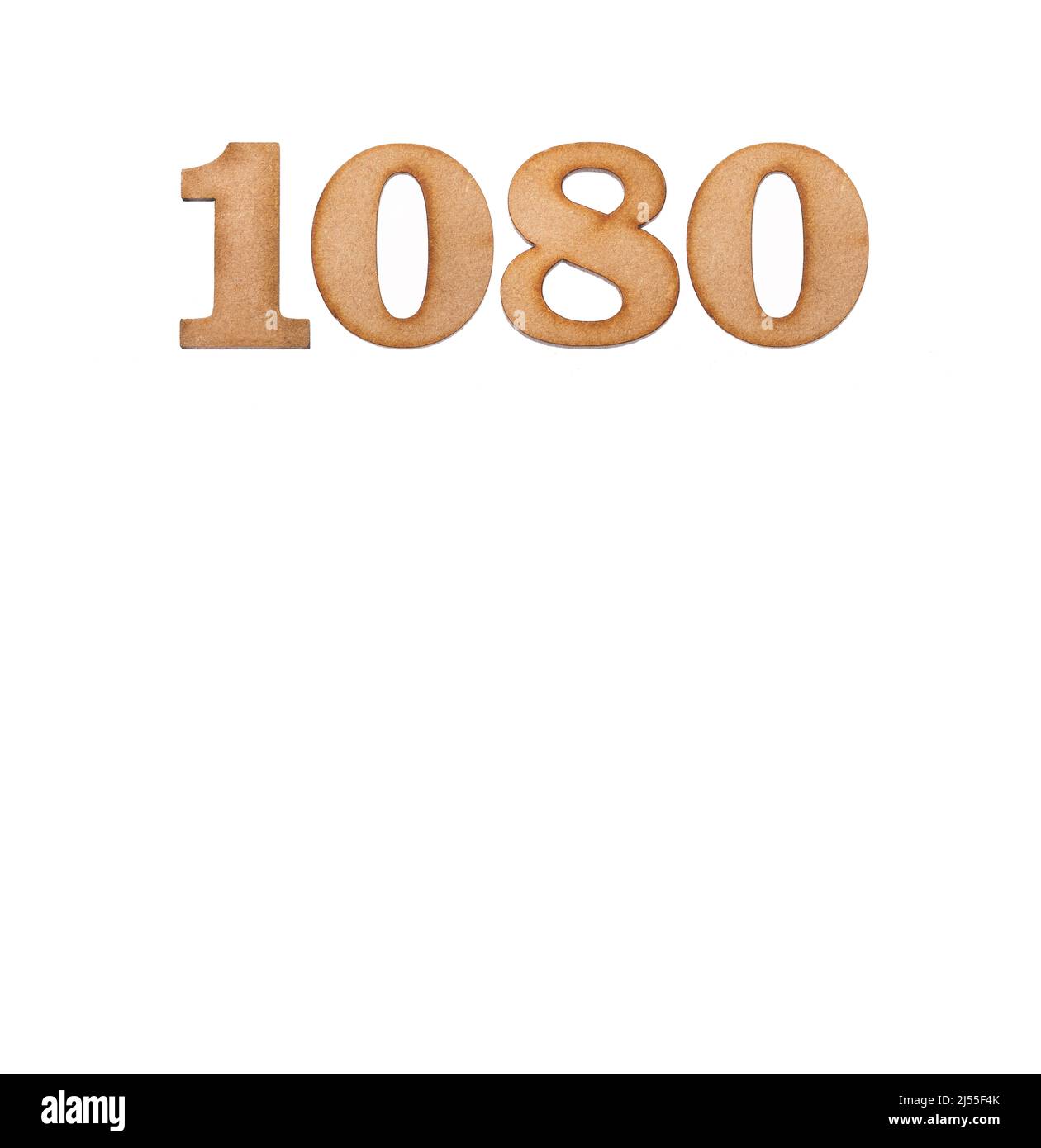 Number 1080 - Piece of wood isolated on white background Stock Photo ...