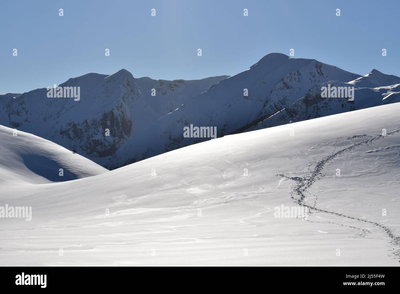 Winter hiking on Zelengora mountain, Part 4 Stock Photo - Alamy