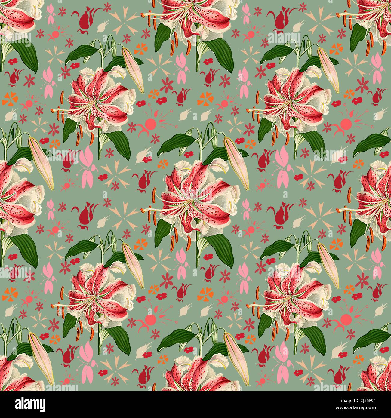 Light Green Floral Pattern Background