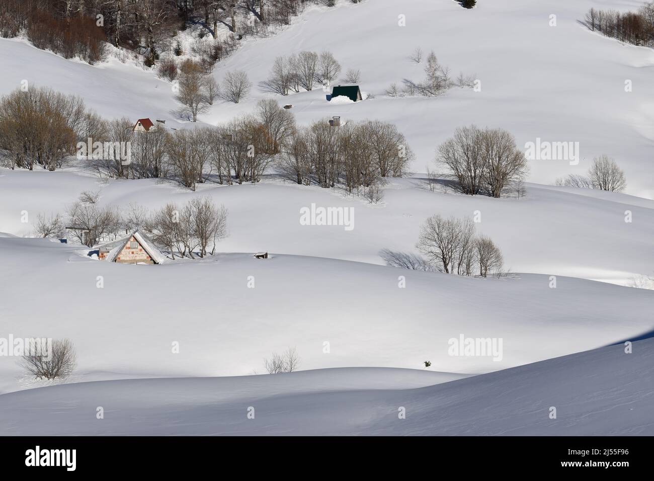 Winter hiking on Zelengora mountain, Part 4 Stock Photo - Alamy